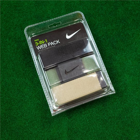 Nike | Accessories | Nwt Nike Golf 3in Web Belt Pack Blackgreentan ...